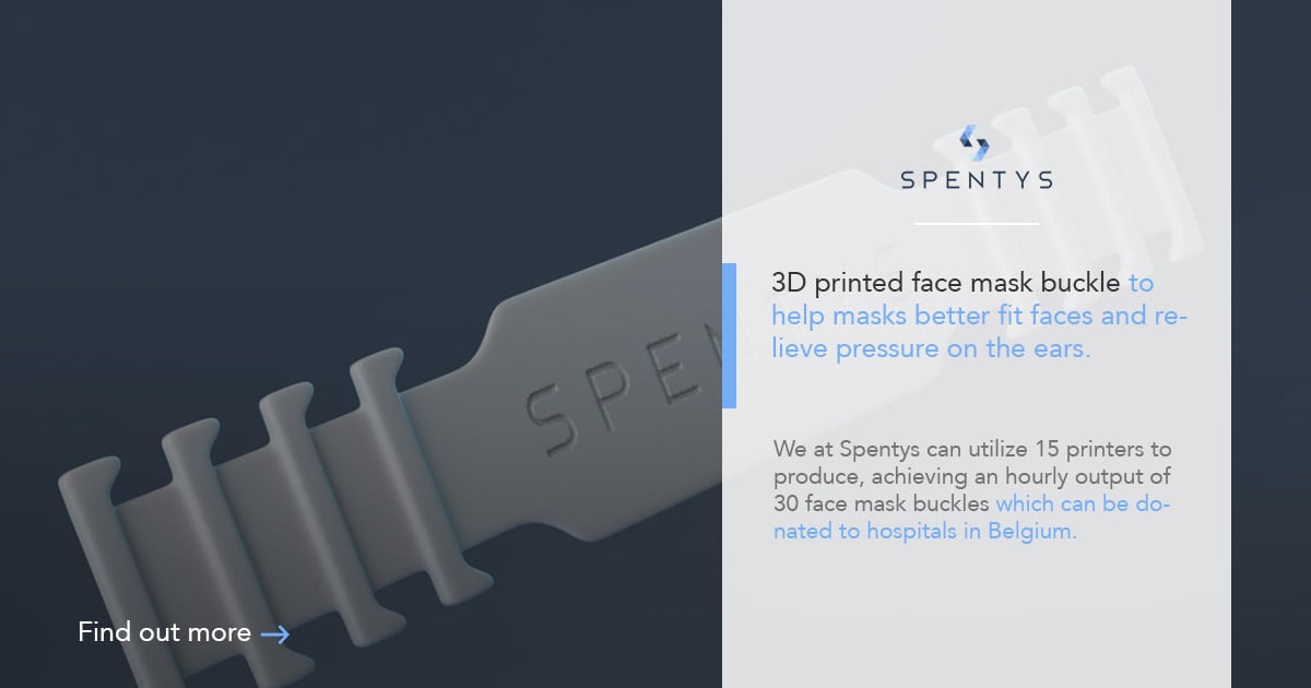 3D printed face mask buckle to relieve pressure on the ears | Spentys